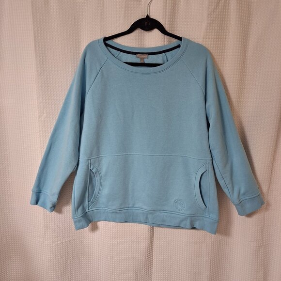 Talbots | Tops | T By Talbots Light Blue Sweatshirt Soft Cottonpoly ...